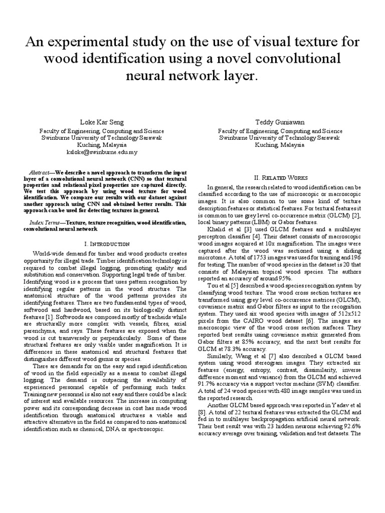 Wood Identification Using Convolutional Neural Networks Pdf Artificial Neural Network Deep