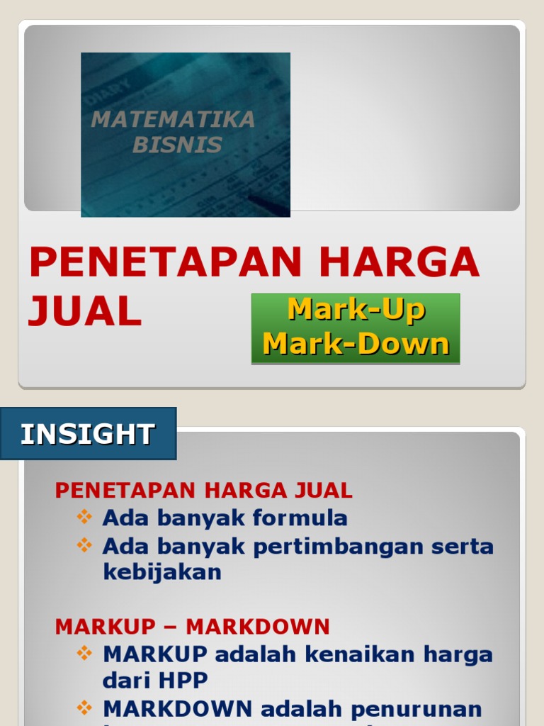 MarkUp Dan MarkDown | PDF | Bisnis