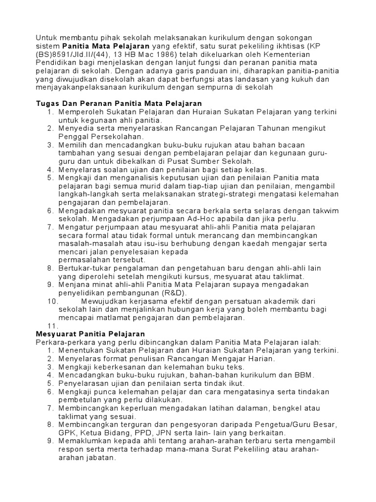 Peranan Panitia MP | PDF