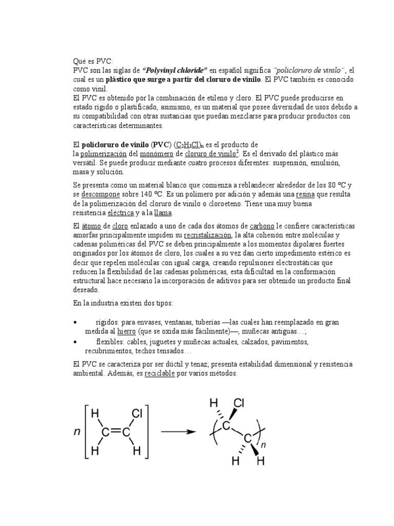 Qué Es PVC | PDF | Cloruro de polivinilo | Materiales de construcción