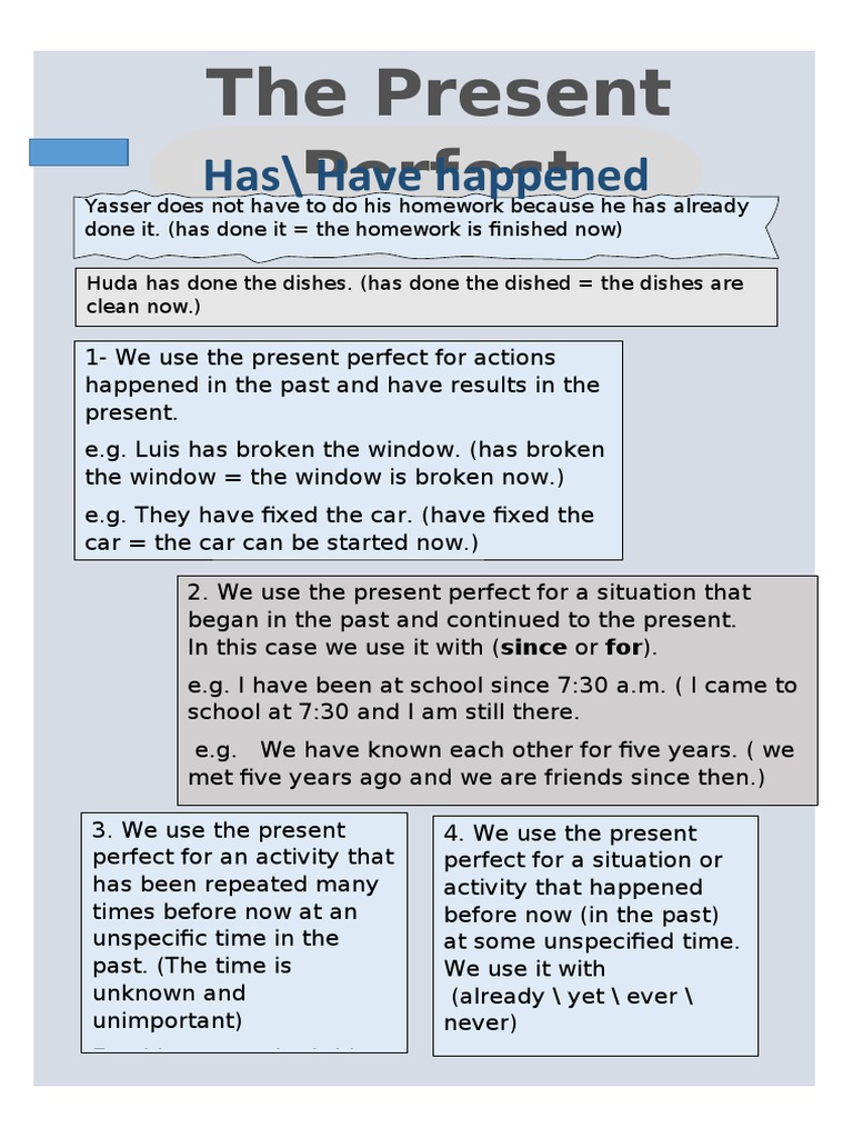 The Present Perfect With Irregular Verbs List Full Grammar Drills ...