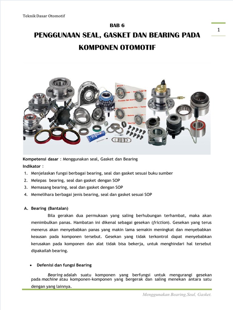 Dokumen - Tips - Bab 6 Menggunakan Bearing Seal Dan Gasket 561bea058e9a4 PDF | PDF