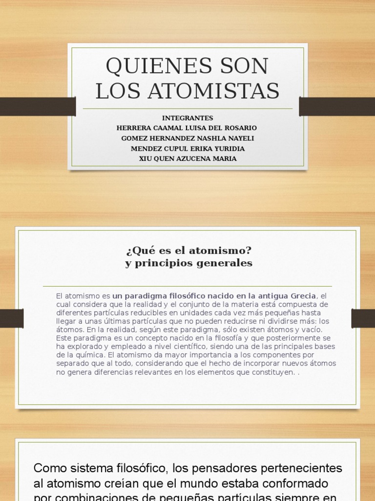 Quienes Son Los Atomistas | PDF | Átomos | Importar