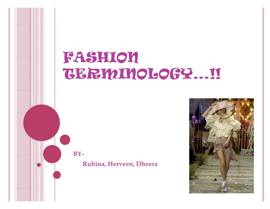 Fashion Terminology | PDF | Fashion | Softlines (Retail)