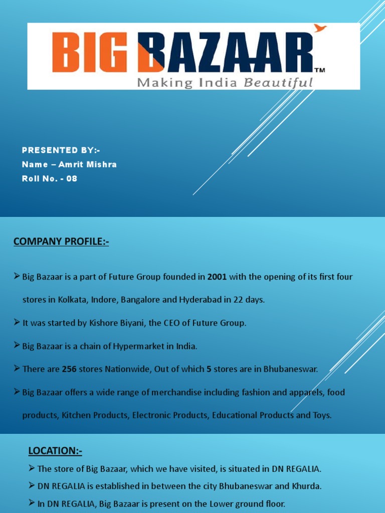 Big Bazaar Company Overview and Strategy | PDF | Pricing | Retail