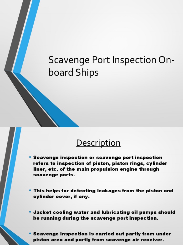 Scavenge Port Inspection On-Board Ships | PDF