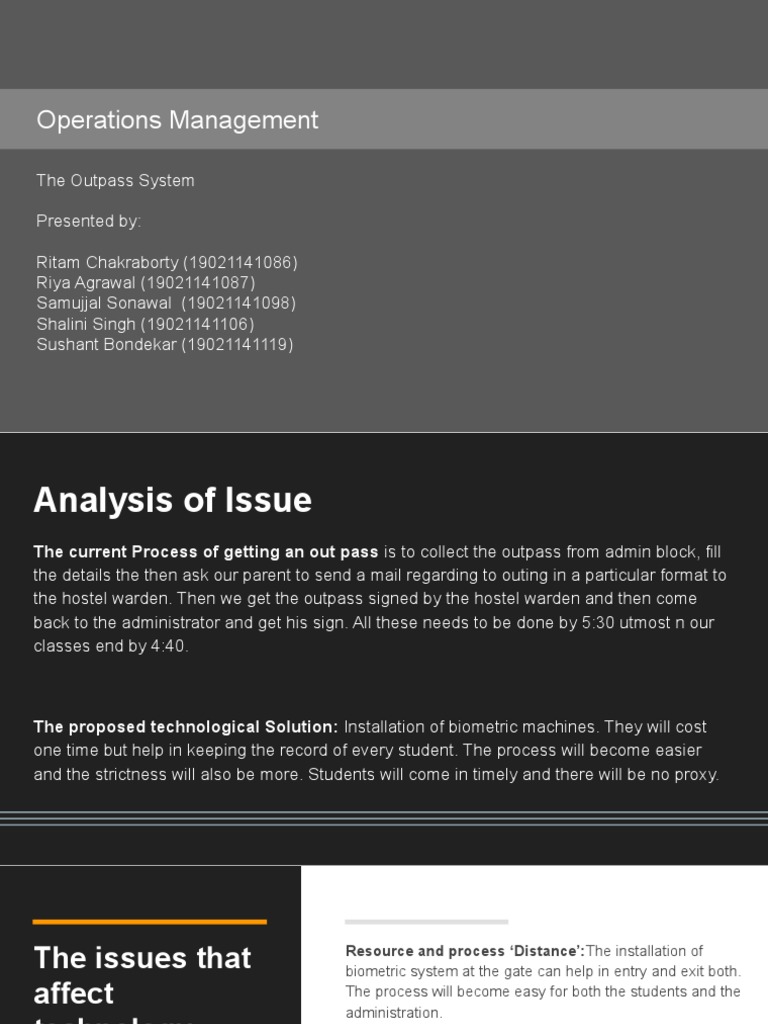 Operations Management Project Outpass System | Download Free PDF ...