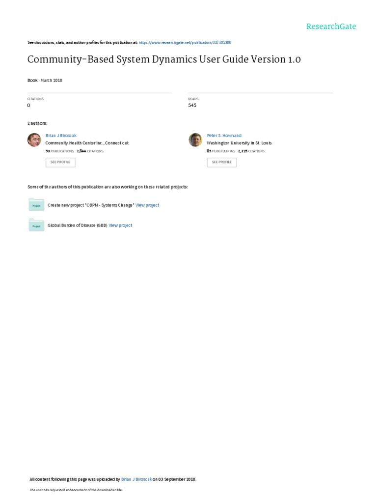 Community-Based System Dynamics User Guide Version 1.0 | PDF | Conceptual Model | System