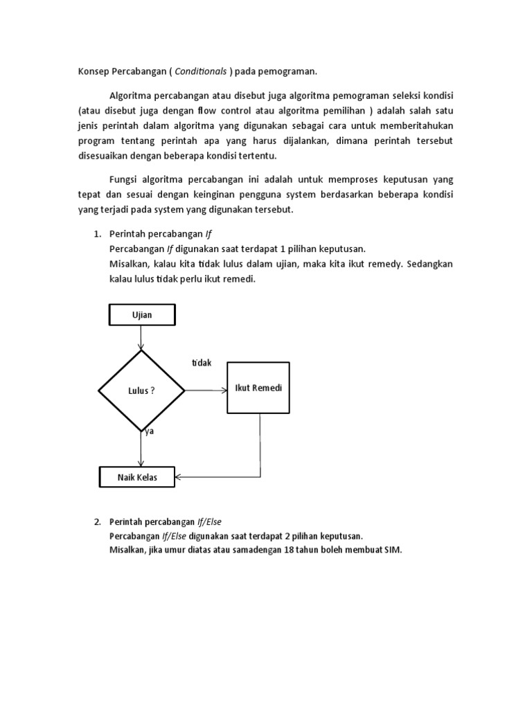 Algoritma Percabangan Pemrograman | PDF