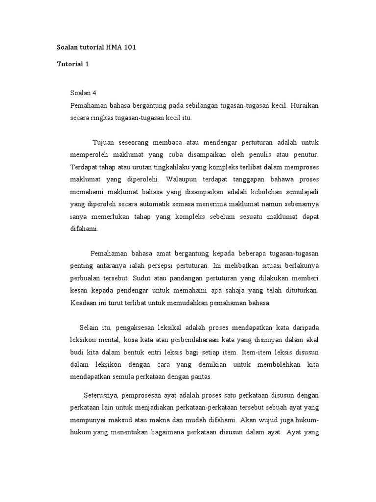 Jawapan Tutorial Hma | PDF