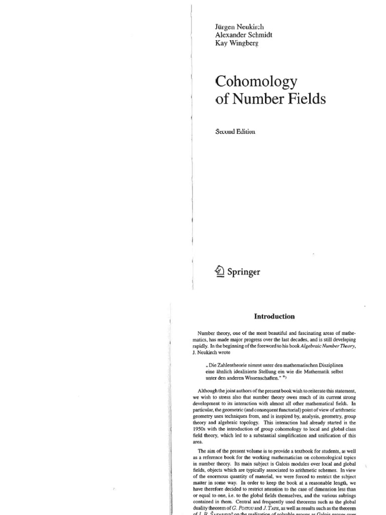 Neukirch Cohomology of Number Fields | PDF