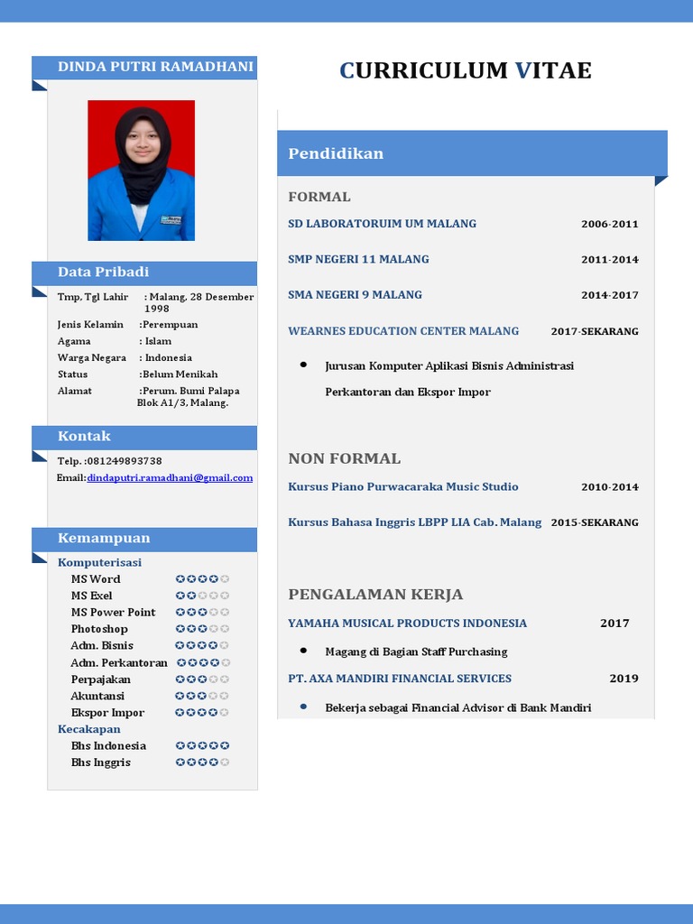 CV Dinda Putri | PDF