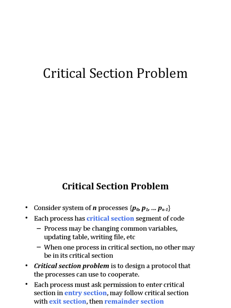 Critical Section Solutions in OS | PDF | Operating System Technology ...