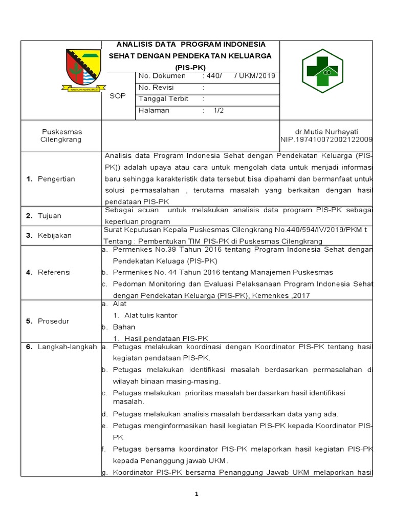 Sop Pispk Analisis Data | PDF