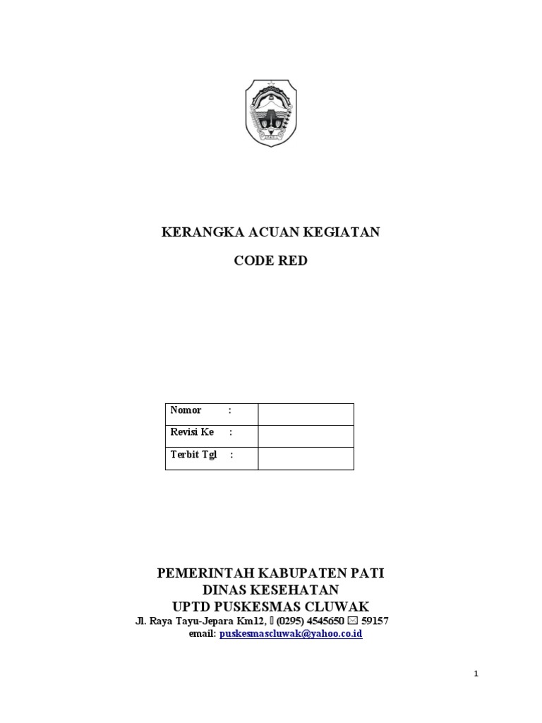 Panduan CODE RED Puskesmas Cluwak | PDF | Kesehatan Holistik | Teknologi & Rekayasa