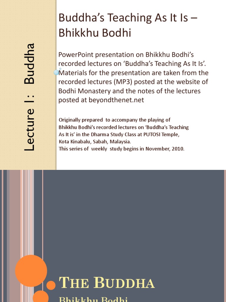 Buddha's Teaching As It Is - Bhikkhu Bodhi | PDF | Gautama Buddha ...