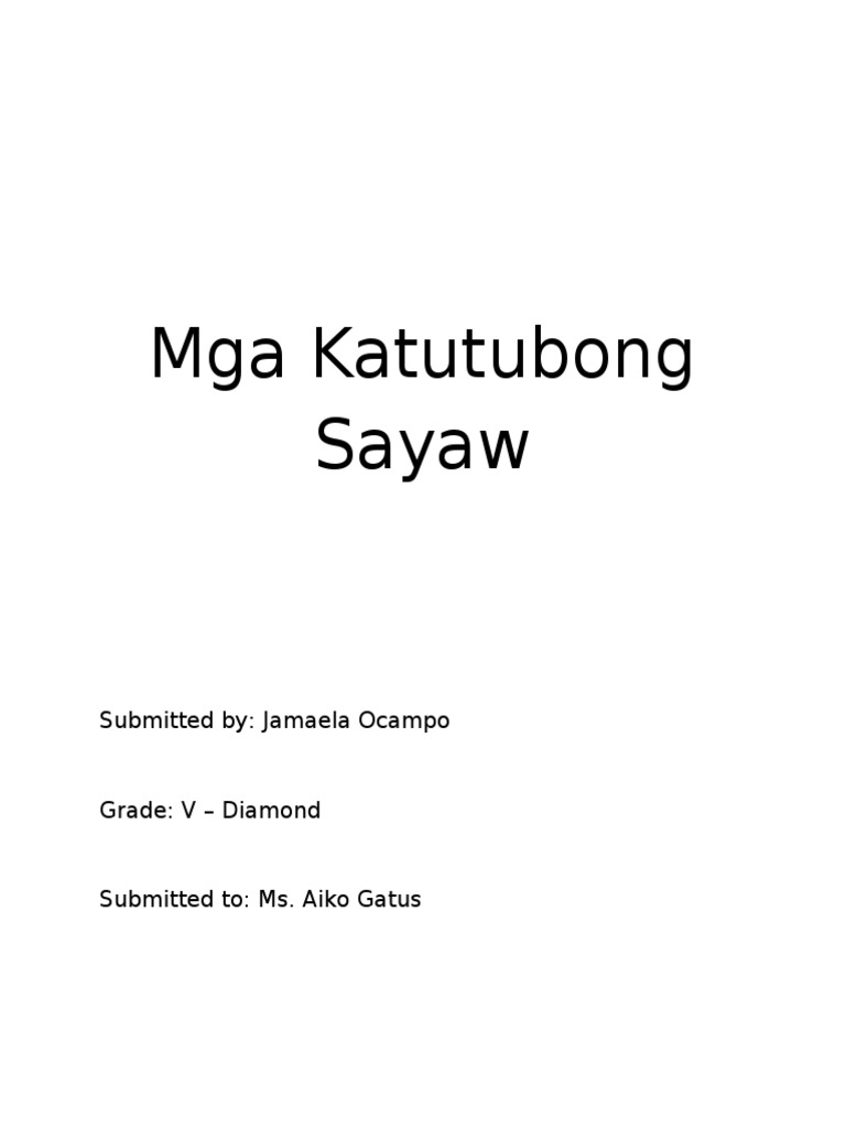 Mga Katutubong Sayaw Sa Pilipinas | PDF