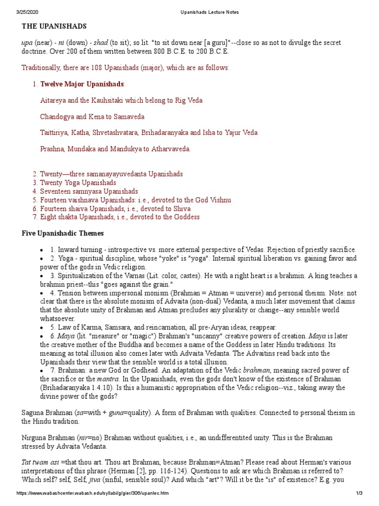 Key Teachings of the Upanishads | PDF | Brahman | Upanishads
