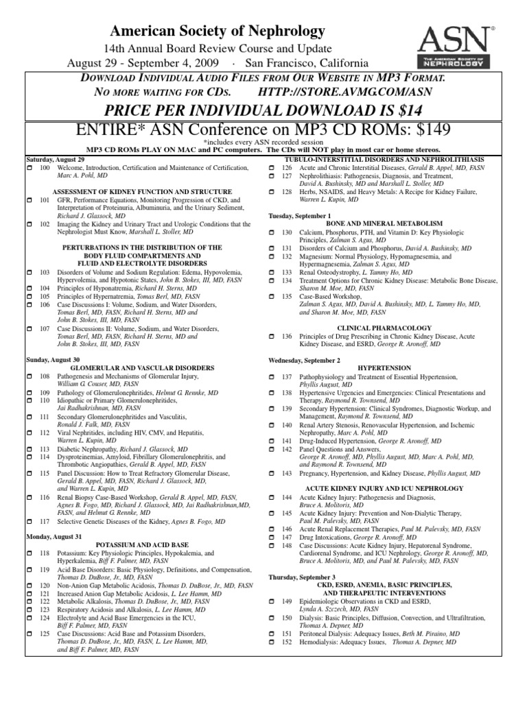 Entire Asn Conference On Mp3 CD Roms: $149: Price Per Individual ...