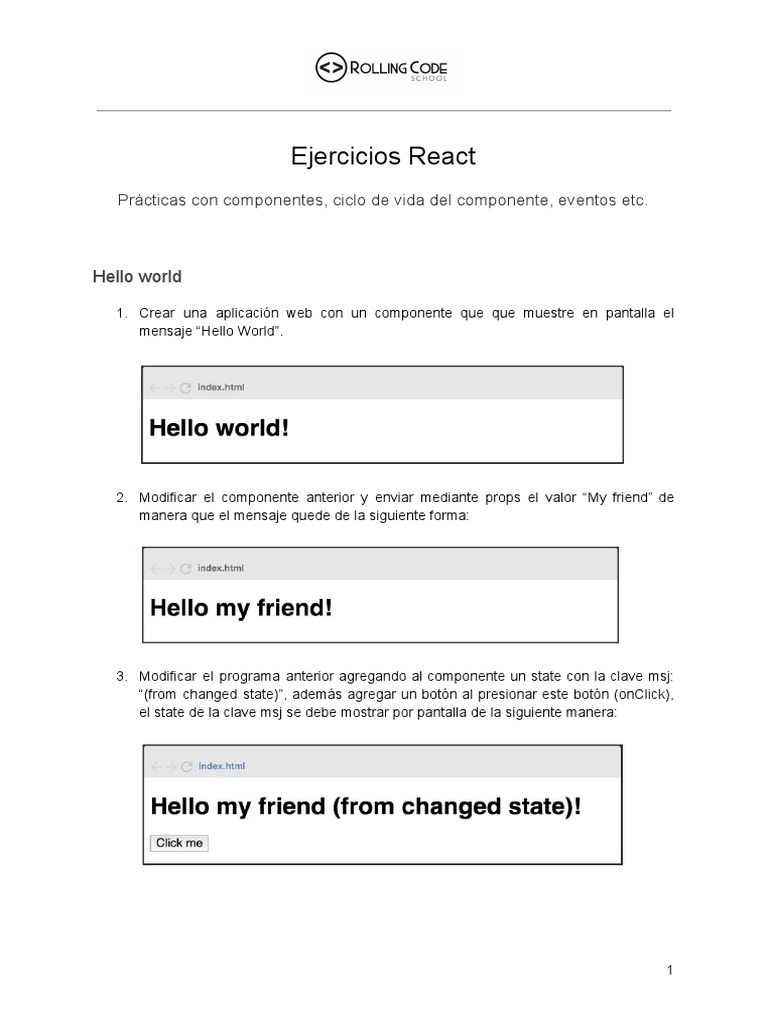 Ejercicios React | PDF | Desarrollo web | Software web