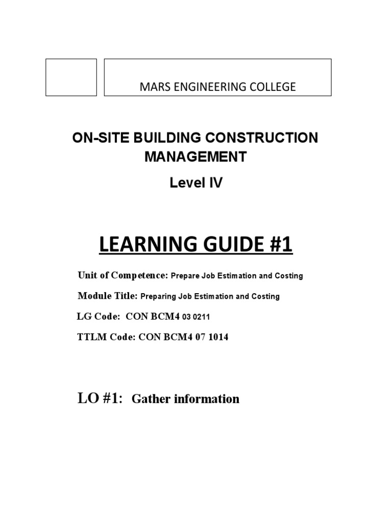 Cost Estimation | PDF | Specification (Technical Standard) | Labour Economics