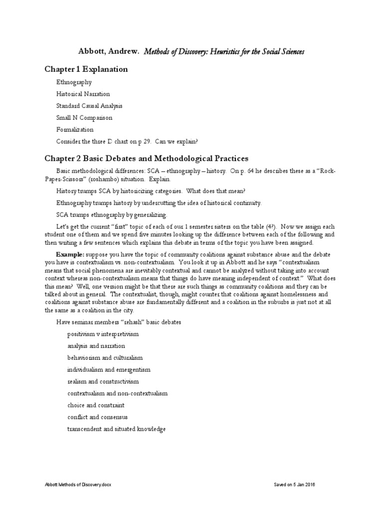 Abbott Methods of Discovery-3 | PDF | Ethnography | Semantics