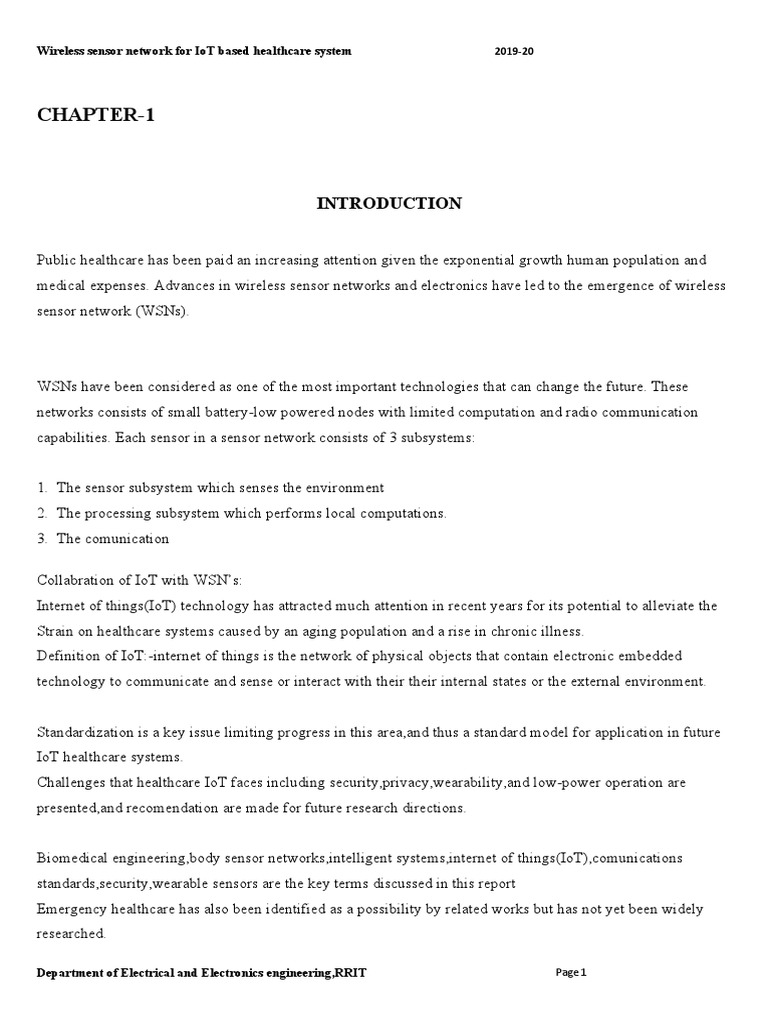 Seminar Report | PDF | Internet Of Things | Wireless Sensor Network
