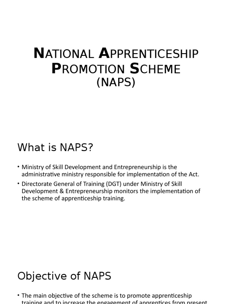 Overview of NAPS Apprenticeship Scheme | PDF | Apprenticeship | Recruit ...