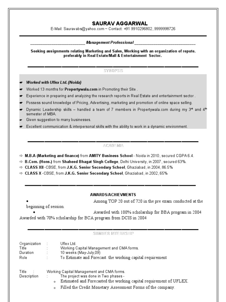 Saurav G CV | PDF | Business | Economies