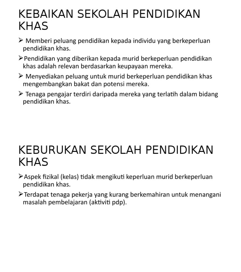 Sekolah Pendidikan Khas | PDF