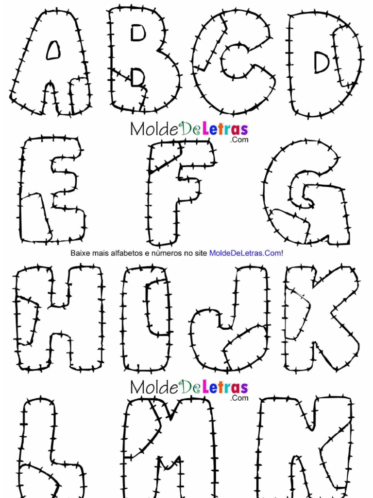 Molde de Letras Patchwork Letter Grande | PDF