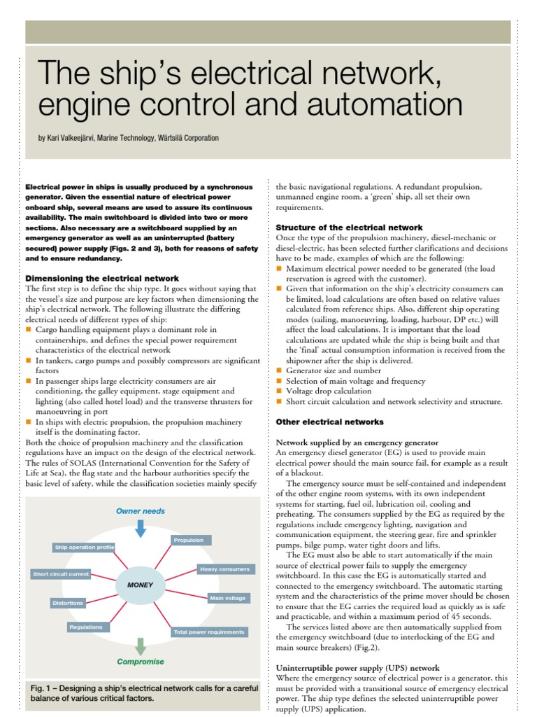 The Ships Electrical Network | PDF | Marine Propulsion | Automation