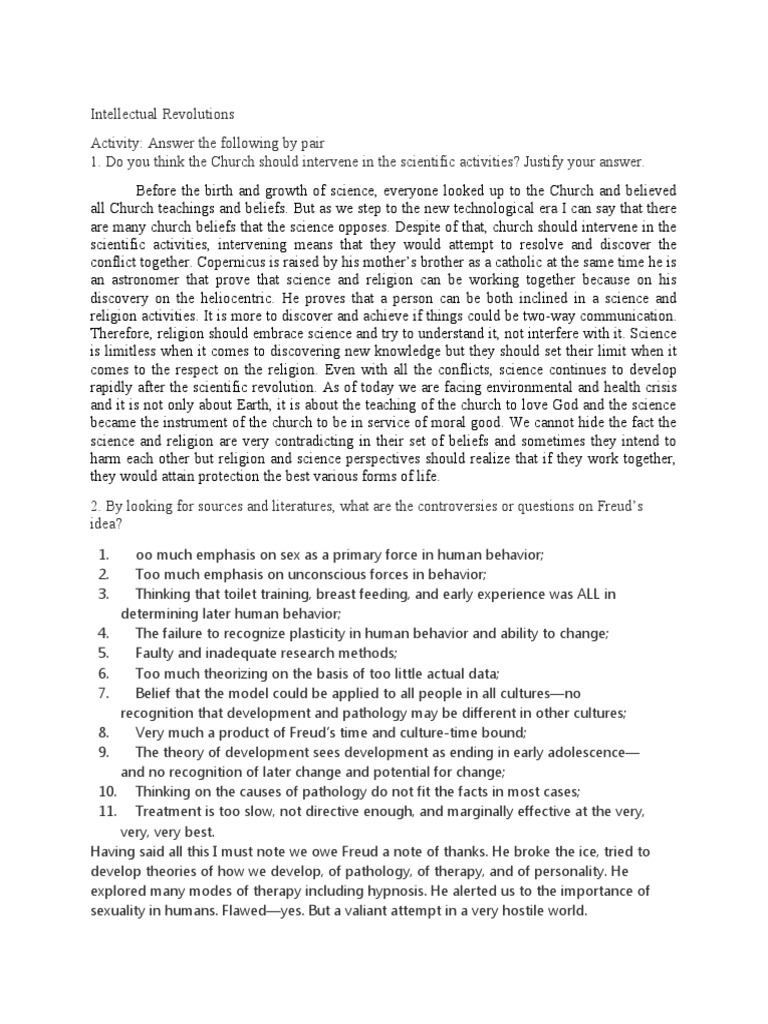 Intellectual Revolution | PDF | Sigmund Freud | Id