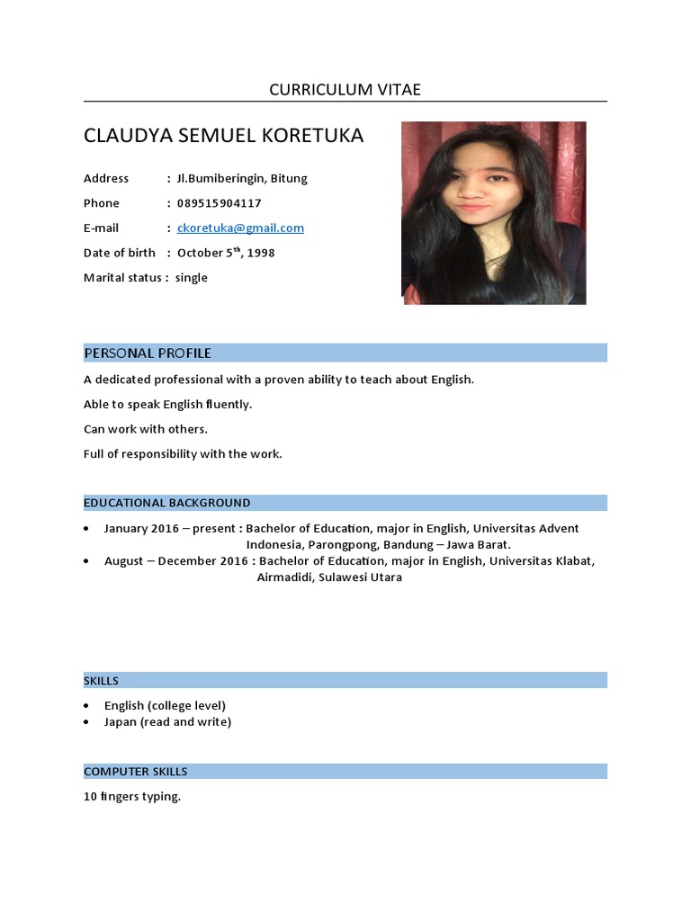 Ass2 CV | PDF | Career & Growth