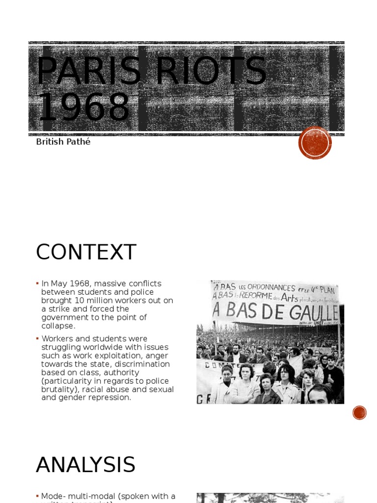 Paris Riots: May 1968 Unrest | PDF