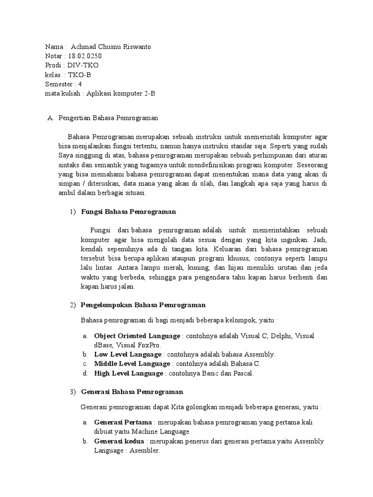 Artikel Bahasa Pemrograman Java Dengan Netbeans | PDF