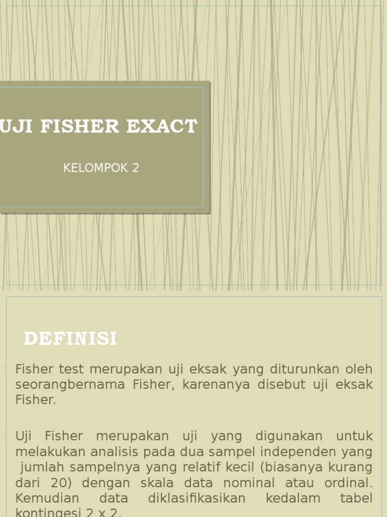 Uji Fisher Exact | PDF