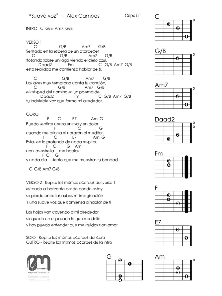 Suave Voz Alexcampos Acordes EM | PDF