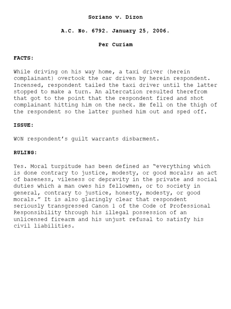Soriano Vs Atty Dizon | PDF | Law