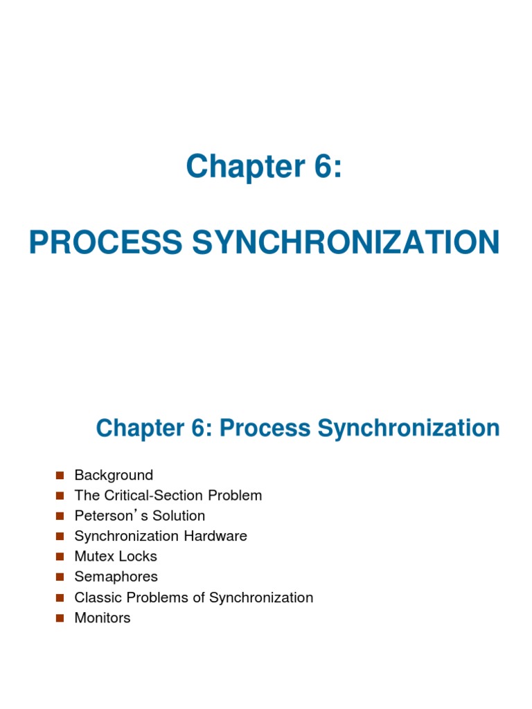 Process Synchronization | PDF | Computer Architecture | Synchronization Process Synchronization | PDF | Computer Architecture | Synchronization