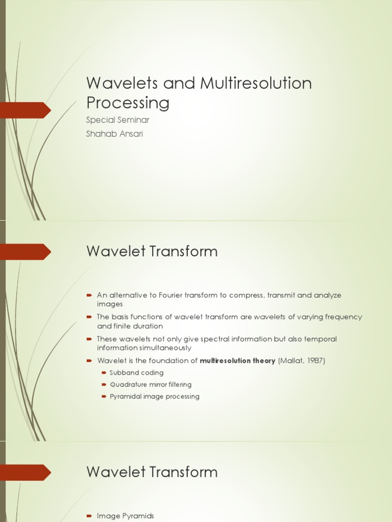 Wavelets and Multiresolution Processing PDF | PDF | Wavelet | Digital Signal Processing