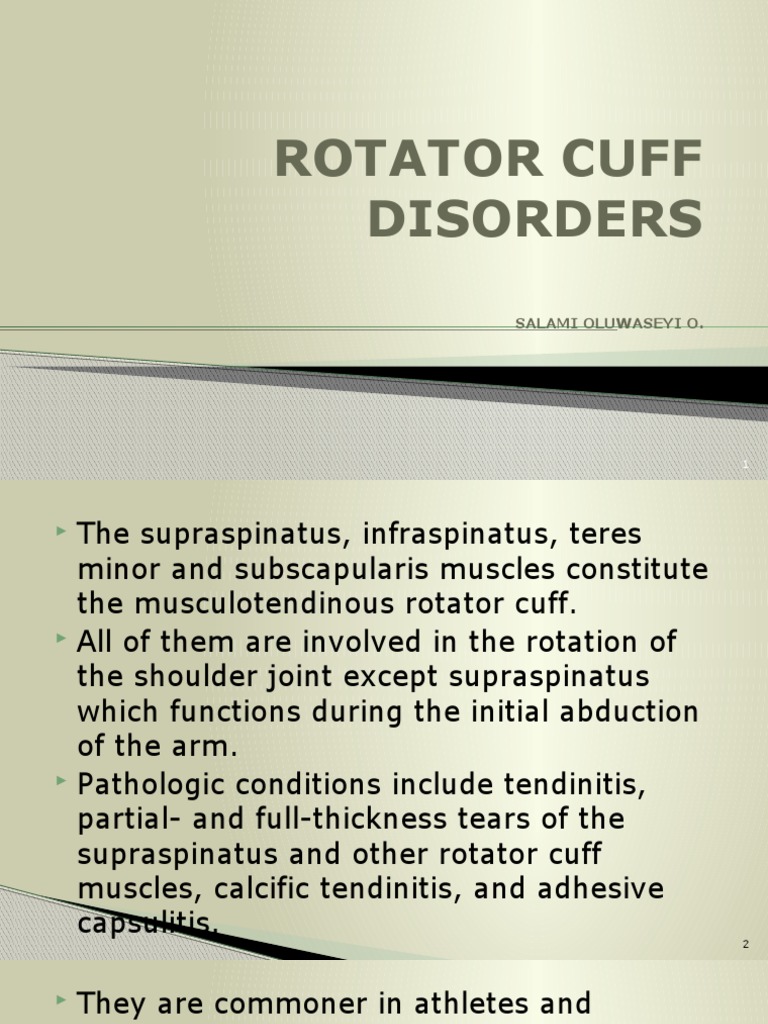 Understanding Rotator Cuff Disorders | PDF | Shoulder | Anatomical ...
