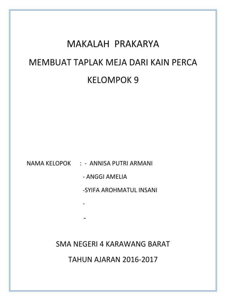 Makalah Kwu Prakarya | PDF