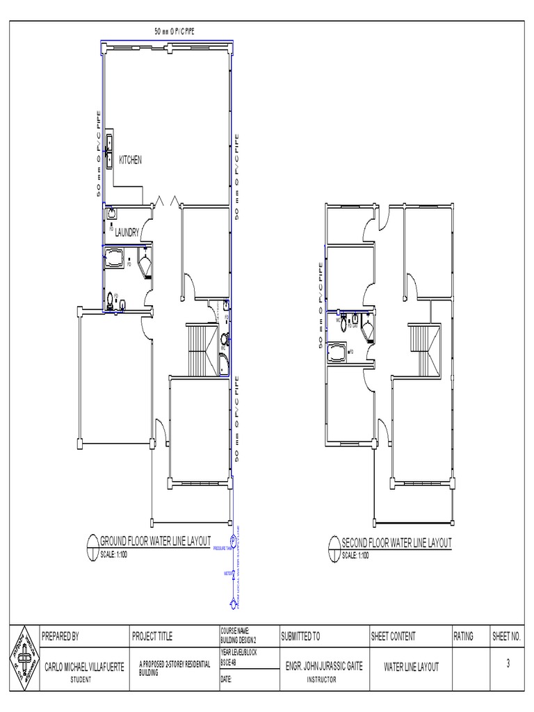 Water Line Layout | PDF | Transparent Materials | Hydraulic Engineering