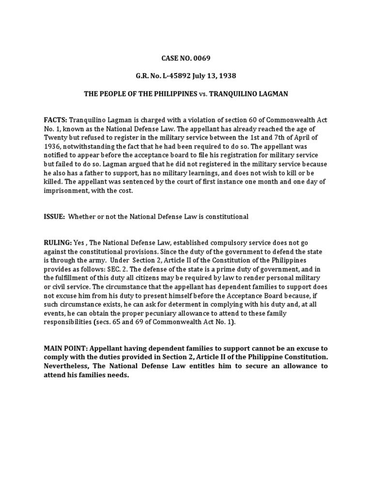 CASE DIGEST (G.R. No. L-45892) | PDF