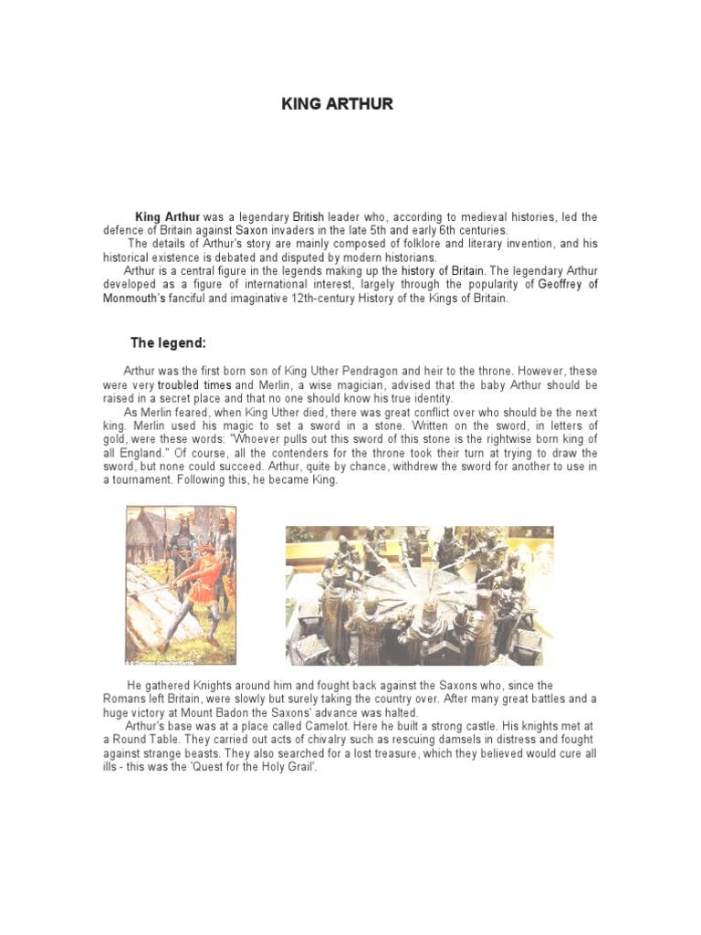 School Presentation KING ARTHUR | PDF | King Arthur | Merlin
