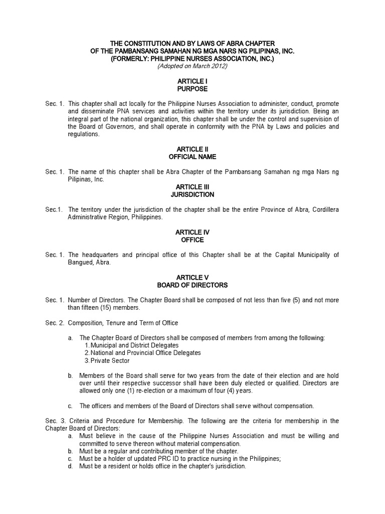 PNA by Laws - On Process | PDF | Board Of Directors | Constitutional ...