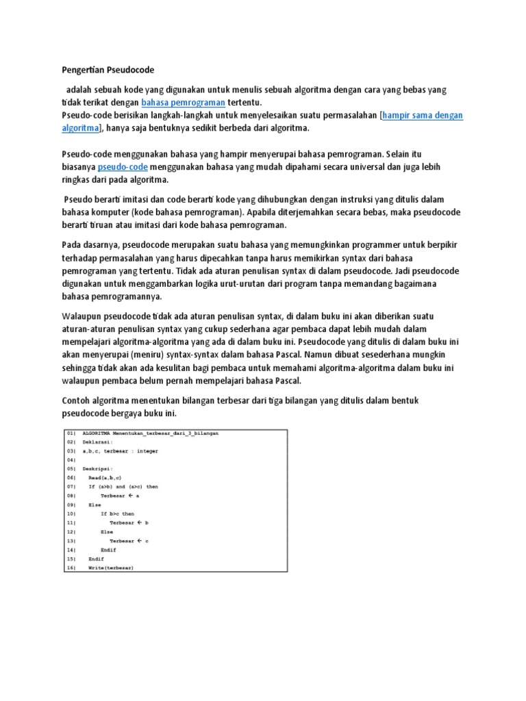 Pengertian Pseudocode | PDF