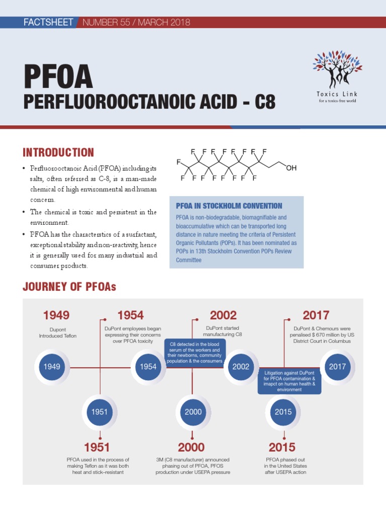 PFOA Factsheet (Revised) | PDF | Chemistry | Chemicals