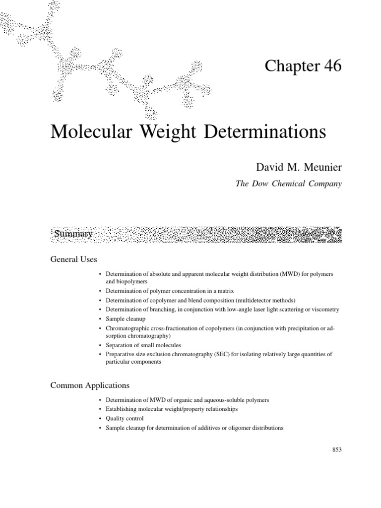 Molecular Weight Determinations | PDF | Chromatography | Molecular Mass